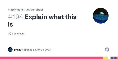 Explain What This Is · Issue 194 · Matrix Constructconstruct · Github