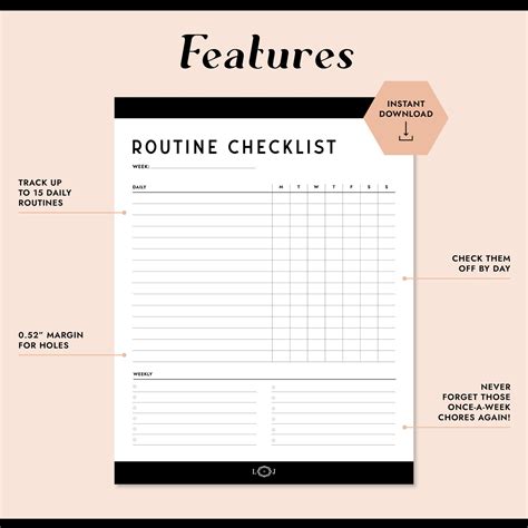 Printable Daily Routine Chart Daily Routine Planner Morning Etsy