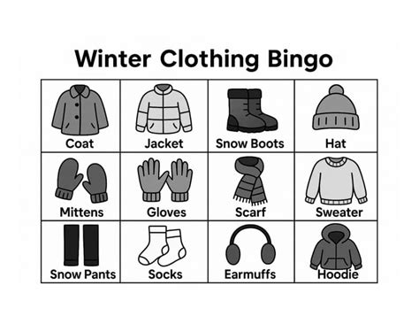 Winter Clothing Bingo Visual Game For Autism Sel Aac And Nonverbal Learners