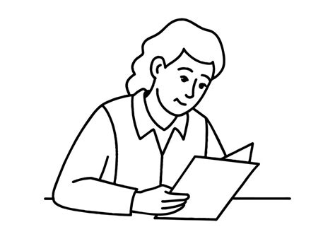 Premium Vector A Teacher Grading Papers With A Thoughtful Expression