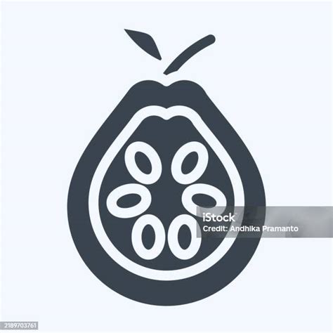 아이콘 구아바 과일과 야채 기호와 관련이 있습니다 글리프 스타일 편집 0명에 대한 스톡 벡터 아트 및 기타 이미지 0명 3차원 형태 가지 채소 Istock