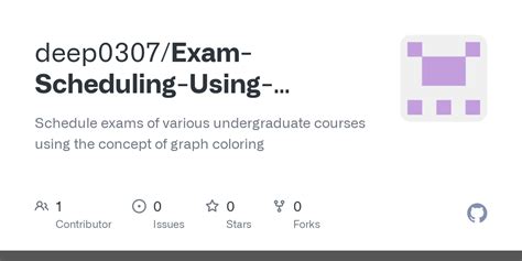 Github Deep0307exam Scheduling Using Graph Coloring Schedule Exams