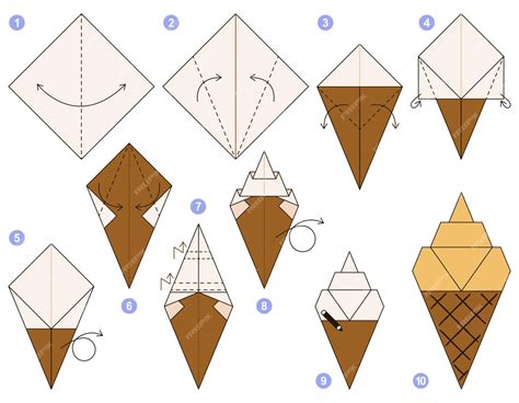 Sorvete Esquema De Origami Tutorial Modelo Em Movimento Origami Para
