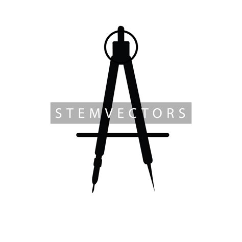 Engineering Compass Digital Download Black And White Vector Clip Art