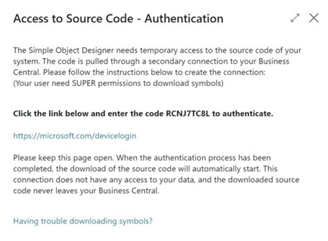 Simple Object Designer Downloading Symbols