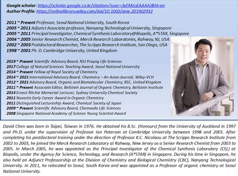 David Yu Kai Chen Complexity Inspired Organic Synthesis Lab