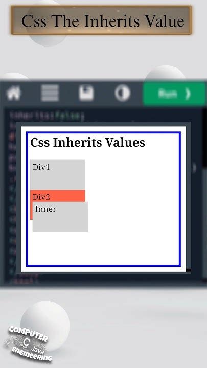 𝐂𝐬𝐬 𝐓𝐡𝐞 𝐈𝐧𝐡𝐞𝐫𝐢𝐭 𝐕𝐚𝐥𝐮𝐞𝐬 Css Inherit Value Html Css3 Html5