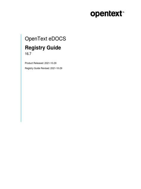 opentext edocs dm 16 7 registry guide pdf windows registry