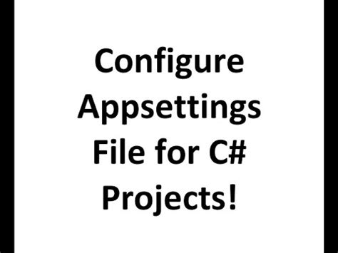 How To Configure Appsettings Json In C With IConfiguration YouTube