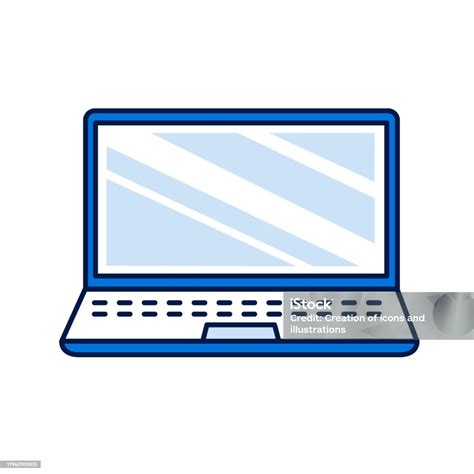 노트북 색상 선 아이콘입니다 휴대용 컴퓨터 웹 페이지 모바일 앱 프로모션에 대한 픽토그램 Ui Ux Gui 디자인 요소입니다 편집 가능한 스트로크입니다 0명에 대한 스톡