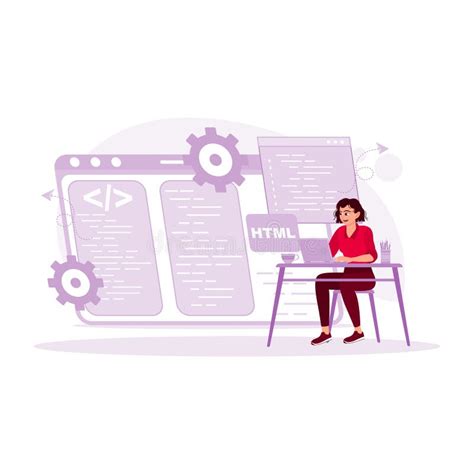 Female It Developer Working On Laptop Programming Software Applications
