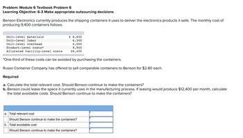 Answered Problem Module Textbook Problem Learning Objective Make Appropriate