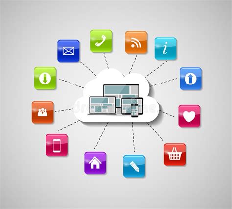 Cloud Computing Concept Vector Illustration Stock Vector Illustration Of Data Laptop 40148592