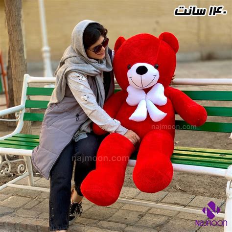 عروسک خرس قرمز ولنتاین با ارسال رایگان در 5 سایز نجمون