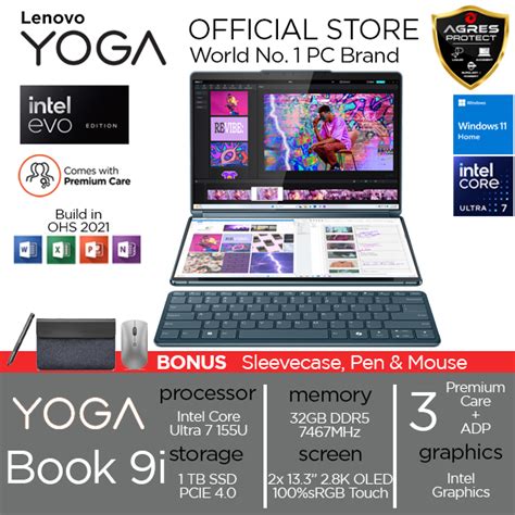 Jual Lenovo Yoga Book IMU Intel Ultra U RAM GB SSD TB W OHS X K OLED