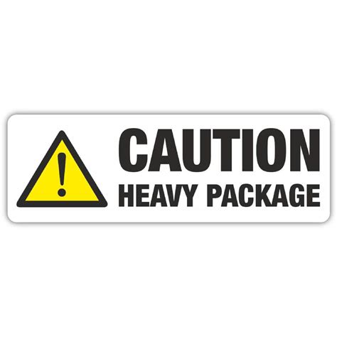 Transpal® Caution Heavy Package Labels Ruffles Packaging