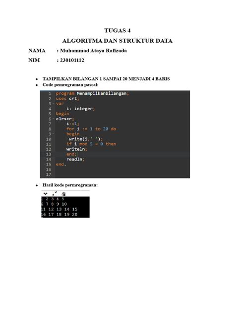 Contoh Tugas Algoritma Dan Struktur Data Program Pascal Pdf Bisnis