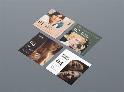 Free Square Grid Flyer Mockup Psd Set Good Mockups