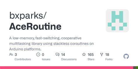 Github Bxparksaceroutine A Low Memory Fast Switching Cooperative