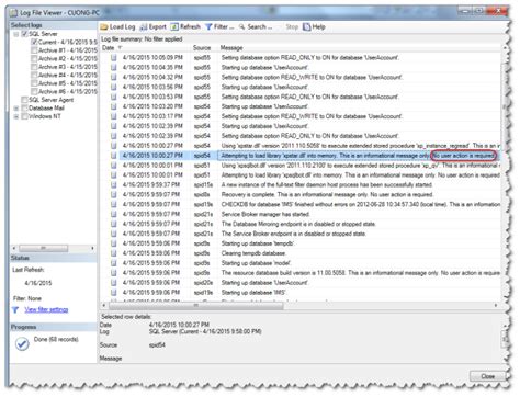 [mssql][database log] Đọc log server và chuẩn đoán lỗi cuong dang