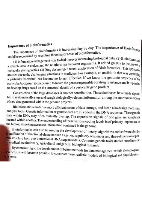 Solution Importance Of Bioinformatics Studypool