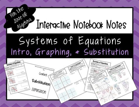 Systems Of Equations Intro Graphing Substitution NOTES GSE Algebra Equations Systems