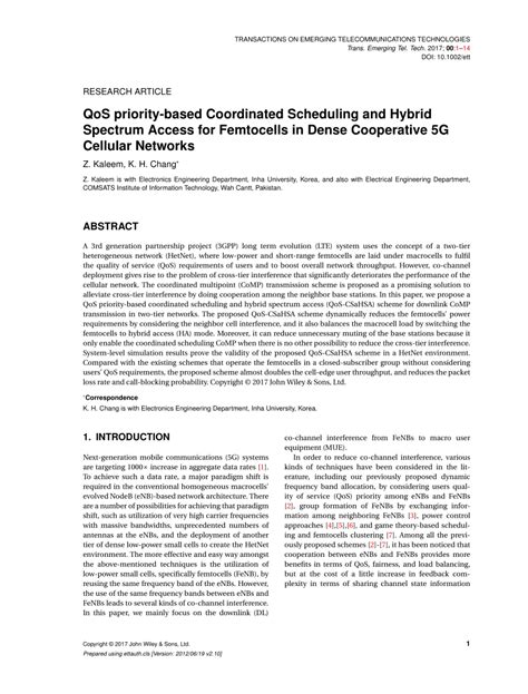 Pdf Qos Priority Based Coordinated Scheduling And Hybrid Spectrum