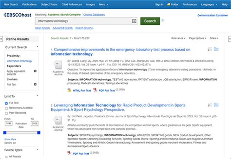 Basic Search on EBSCO Interfaces