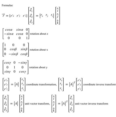 Solved Compute The Coordinate Transformation Matrices And