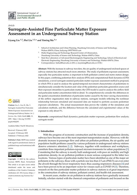 Pdf Surrogate Assisted Fine Particulate Matter Exposure Assessment In