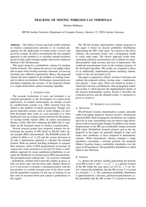 pdf tracking of moving wireless lan terminals