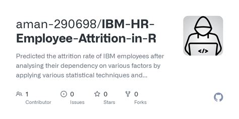 Github Aman Ibm Hr Employee Attrition In R Predicted The Attrition Rate Of Ibm
