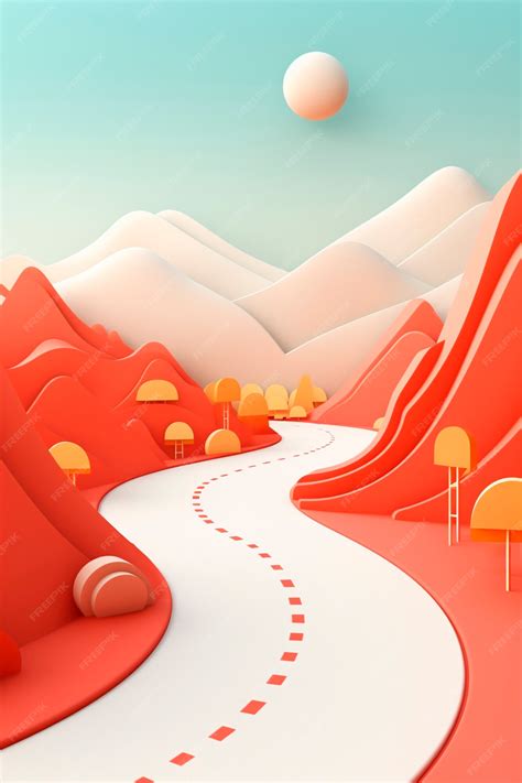 Free Photo 3d Rendering Of Road Scenario