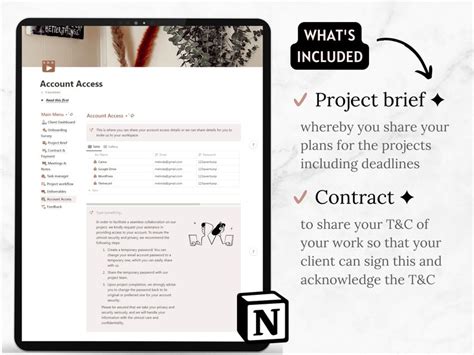 Notion Template Client Portal Client Dashboard Project Tracker Client Onboarding Notion