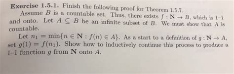 solved exercise 1 5 1 finish the following proof for