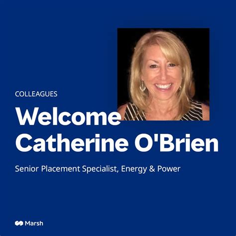 Please Join Me In Welcoming Catherine Obrien To The Marsh Energy