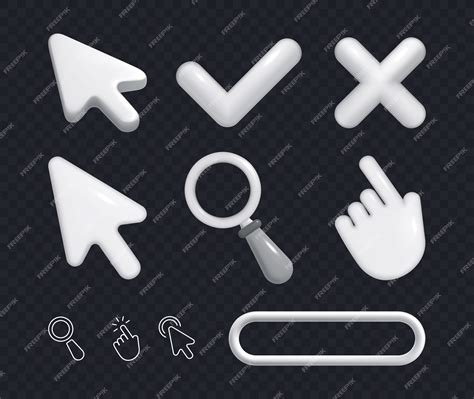 premium vector realistic mouse click cursor set