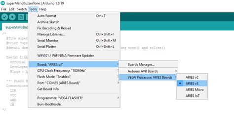 Super Mario Theme Song With Piezo Buzzer And Vega Aries Board Vega