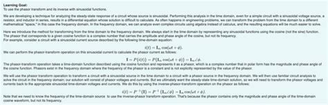 solved learning goal to use the phasor transform and is