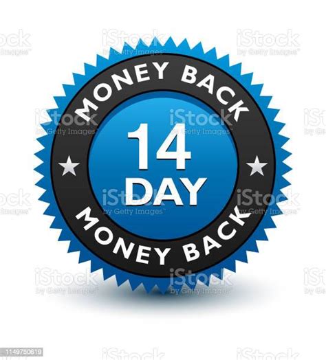 블루 간단 하면서도 신뢰할 수 있는 메달 라벨 아이콘 인감 서명 14 일 돈 뒤 보증 배지 흰색 배경에 고립 100에 대한 스톡 벡터 아트 및 기타 이미지 Istock