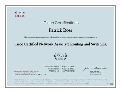 Cisco Ccna Certificate