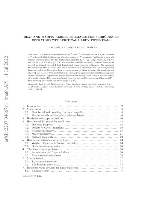 Pdf Heat And Martin Kernel Estimates For Schr O Dinger Operators