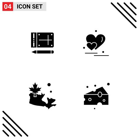 4 User Interface Solid Glyph Pack Of Modern Signs And Symbols Of Mobile Canada Education Couple