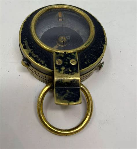 Ww1 British Officers Brass Compass And Case In Compasses