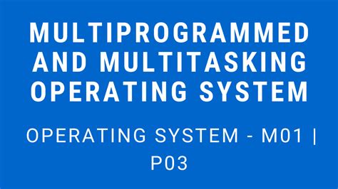 Multiprogrammed And Multitasking Operating System Operating System M01 P03