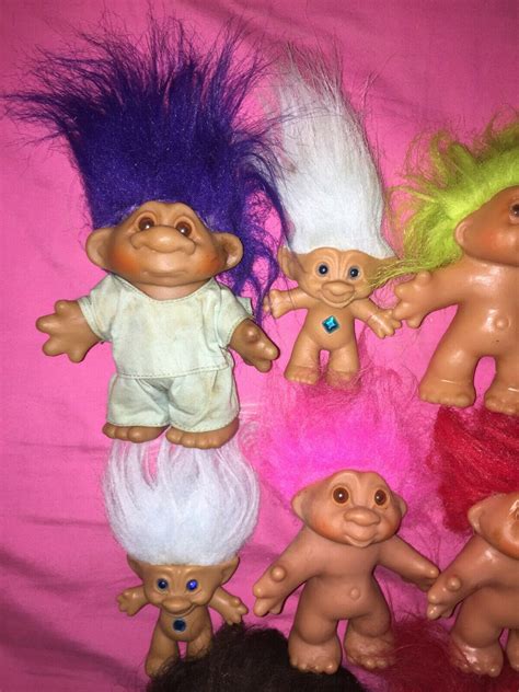 Vintage Treasure Trolls Diamond Gem Dolls Lot Of 15 Trolls All Sizes