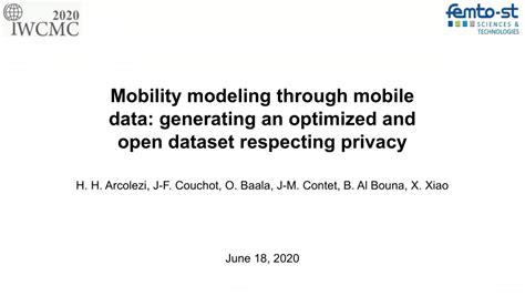 Pdf Mobility Modeling Through Mobile Data Generating An Optimized And Open Dataset Respecting