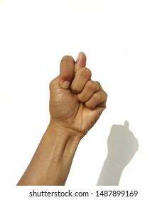Man Hands Sex Symbol On White Stock Photo 1487899169 Shutterstock