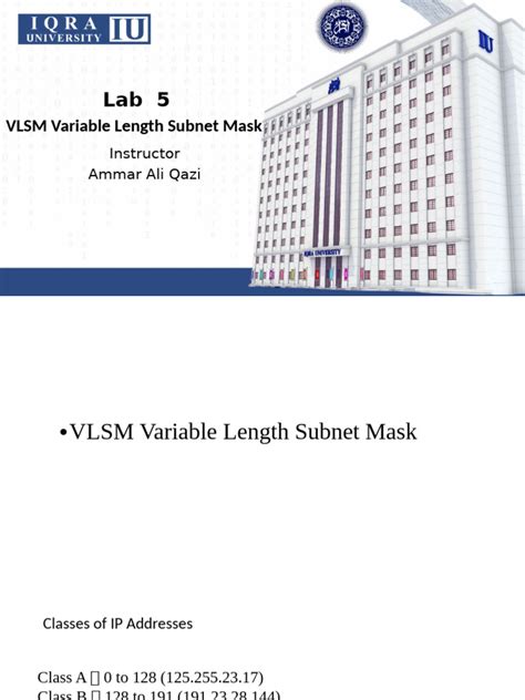 Sen361 L Dccn Lab 5 Vlsm Pdf Ip Address Networking Standards