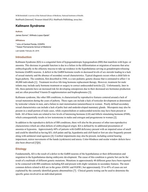 Pdf Kallmann Syndrome